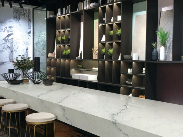 White Quartz With Blue Veins Slab Supplier - Modern Stone