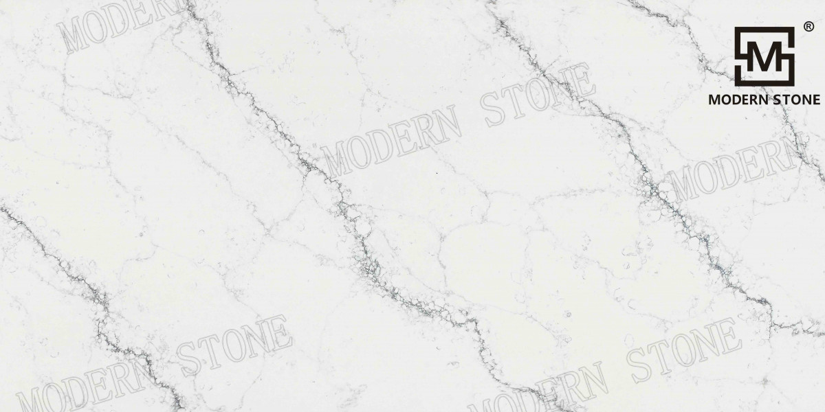 White Quartz With Blue Veins Slab Supplier - Modern Stone